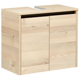 Waschbeckenunterschrank &raquo;Quickset 393&laquo; beige Holzwerkstoff Polar Pinie quer Nachbildung, B/H/T: 60cm x 53cm x 33cm, T&uuml;ren: 2 Stk.
