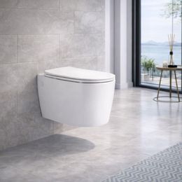 Tiefsp&uuml;l-WC Welltime, B:36cm H:36cm T:51,5cm, wei&szlig;, WCs, "Vigo", sp&uuml;lrandlose Toilette aus Sanit&auml;rkeramik, inkl. WC-Sitz mit Softclose