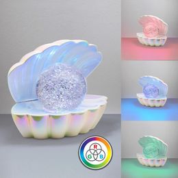 REALITY LEUCHTEN LED Tischleuchte &raquo;SHELLY, Deko Tischlampe in Muschelform mit RGB Farbwechsel, 0,8W 15Lm&laquo; LED-Board 1 Stk. RGB Muschel Tischlampe mit 