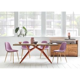 Sit Esstisch &raquo;Sofia mit Baumkante & extravagantem Metallgestell im Design-Mix&laquo; Baumkante wie gewachsen trifft auf extravagantes Metallgestell gelb B/H