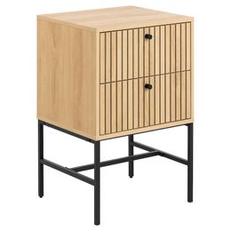 ACTONA GROUP Nachttisch &raquo;Albany&laquo; Eiche-Optik, Lamellenfront, 2 Schubladen, B: 45,6 cm braun B/H/T: 45,6cm x 70cm x 40cm