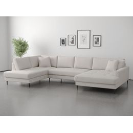 Wohnlandschaft TRENDS BY HG, B:360cm H:86cm T:195,5cm, beige, 90% Polyester;10% Nylon, Sofas, "Summer", U-Form, B: 360cm in Cord & Struktur