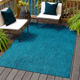 Sanat Outdoorteppich &raquo;Melissa 8000 , auch in Rund erh&auml;ltlich&laquo; rechteckig 10 mm H&ouml;he Kurzflor, In -und Outdoor geeignet, Au&szlig;enbereich, Wohnzimmer blau 