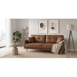 3-Sitzer OTTO HOME, B:215cm H:89cm T:100cm, braun, Luxus-Microfaser weich (92% Polyester, 8% Nylon);Filzoptik ( 100% Polyester);Luxus-Microfaser