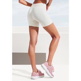 Lascana Damen Funktionsshorts "Po Push Up", beige, Gr. M, unifarben, Rippware, Obermaterial: 91% Polyamid, 8% Elasthan, 1% Polyester, Hosen,