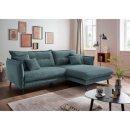 Home Affaire Ecksofa &raquo;Lazio, 255 x 180 cm, modern und bequem&laquo; Cord, L-Form, inkl. R&uuml;cken- und Zierkissen gr&uuml;n 93% Polyester, 7% Polyamid B/H/T: 255cm 