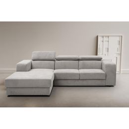 WERK2 Ecksofa &raquo;Cherry 270 x 192 cm modern und bequem&laquo; Luxus-Microfaser Chenille, L-Form, XXL, Schlaffunktion, Bettkasten grau 92% Polyester, 8% Nylon 