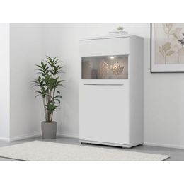 OTTO home Highboard &raquo;Piano Vitrine&laquo; (H/B/T): 123/60/40,2cm, UV lackiert, Soft-Close Funktion wei&szlig; Holzwerkstoff B/H/T: 60cm x 123cm x 40,2cm, 1 Stk.