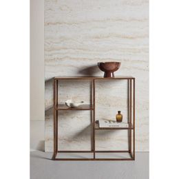 B&uuml;cherregal &raquo;Staal, B&uuml;cherregal in warmer Walnussoptik, Stahlrahmen, H&ouml;he 81 cm&laquo; Standregal, 3D-Folie, schlank, anspruchsvoll, modern braun MDF, Stahl