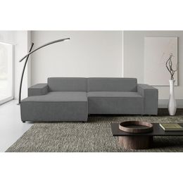WERK2 Ecksofa &raquo;Trento 268 x 163 cm modern und bequem&laquo; Chenille, L-Form 100% Polyester B/H/T: 268cm x 70cm x 163cm, Chenille, Ottomane links