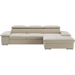 Sit & More Ecksofa SIT & MORE, B:286cm H:73cm T:174cm, beige, 100% Polyester, Wohnzimmer, Sofas, "Valantine L-Form, B: 286 cm", mit Arm- & Kopfteilverstellung,