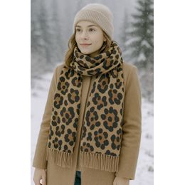 Damen Modeschal "Leopard", braun, Basic, Collezione Alessandro, Viskose, Modet&uuml;cher, aus w&auml;rmender, dicker Viskose