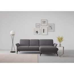 Sit & More sit&more Ecksofa &raquo;Fashion L-Form&laquo; wahlweise mit Kopfteilverstellung und Vorziehsitz, motorisch braun B/H/T: 253cm x 84cm x 165cm, Chenille, Recamiere 