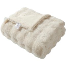 OTTO home Wohndecke &raquo;Briee Premium&laquo; Decke mit Fell-Optik, bubble, unifarben, hochwertige Qualit&auml;t 550g/m&sup2; beige Polyester B/L: 150cm x 200cm