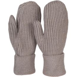 styleBREAKER Damen F&auml;ustlinge "Strick F&auml;ustlinge mit gemustertem Bund", grau, Modisch, Obermaterial: 100% Polyacryl PAN., Handschuhe