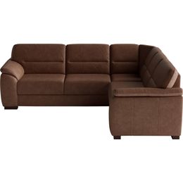 Sit & More Ecksofa SIT & MORE, B:255cm H:88cm T:225cm, braun, 100% Polyester, Wohnzimmer, Sofas, "Montego L-Form, B: 256 cm, gro&szlig;e Stoffauswahl, Komfort