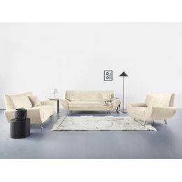 Polstergarnitur Home Affaire, H:78cm T:82cm, wei&szlig;, 100% Polyester, Sitzm&ouml;bel-Sets, "Saltare elegant & komfortabel,, 3-2-1, bequem, Designfu&szlig;"