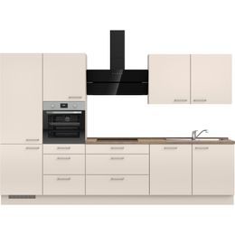 K&uuml;chenzeile Nobilia, B:330,3cm H:216,6cm T:60cm, beige, Komplettk&uuml;chen-Sets, ""Laser II", NEU: individuell anpassbar mit gratis Profi-Beratung",