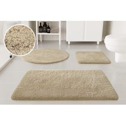 Badematte OTTO HOME, H:30mm, beige, Polyester, Badematten, "Kaarin, uni, viele Farben, Badvorleger, Badezimmer Teppich", Badteppich, getuftet,