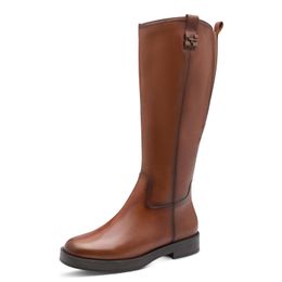 Tamaris Damen Stiefel, Gr. 36, braun, Glattleder, unifarben, used, Schuhe, Blockabsatz, Businessstiefel im klassischen Reiterlook