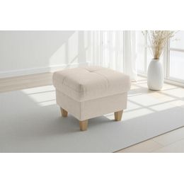 Sit & More Polsterhocker SIT & MORE, B:58cm H:48cm T:58cm, beige, 95% Polyester 5% Polyamid, Hocker, "Pamela, B: 58 cm", verschiedene Farben und Stoffe, bis 120