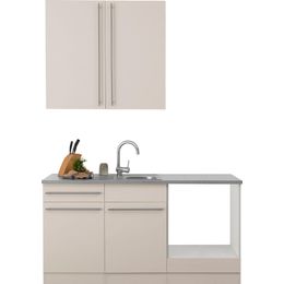 Wiho-K&uuml;chen Pantryk&uuml;che WIHO K&Uuml;CHEN, B:160cm T:60cm, wei&szlig;, Komplettk&uuml;chen-Sets, "Chicago", wahlweise mit E-Ger&auml;ten, Breite 160 cm