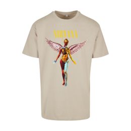 Herren T-Shirt "Upscale by Mister Tee Herren In Utero Oversize Tee", beige, Gr. XS, UPSCALE BY MISTER TEE, unifarben, 100% Baumwolle, Shirts