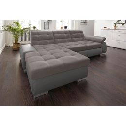 Sit & More Ecksofa SIT & MORE, B:280cm H:75cm T:183cm, grau, Struktur (100% Polyester);Luxus-Microfaser ALTARA NUBUCK (100% Polyester);Luxus-Microfaser (100%