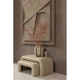 Woood Couchtisch &raquo;Stani 2-tlg. aus Fiberclay in Betonoptik 92x42x40 / 67x24x30 cm&laquo; Set, 2 Stk. tlg. Tragkraft 15 kg pro Einheit, nur f&uuml;r den 