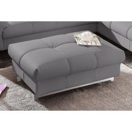 Hocker COTTA, B:100cm H:46cm T:64cm, grau, Leder Advantage (ein abgedecktes Spalt-Rindsleder)Bitte beachten Sie, dass Lederbez&uuml;ge mehr N&auml;hte