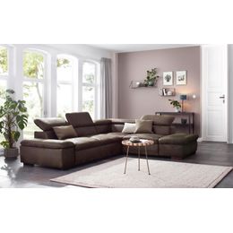 Ecksofa OTTO HOME, B:272cm H:73cm T:226cm, braun, 100% Polyester;Luxus-Microfaser weich (9)0% Polyester / 10% Polyamid;Luxus-Microfaser Vintageoptik
