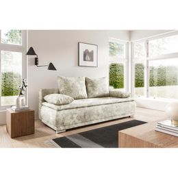 WERK2 Schlafsofa &raquo;Biggi 206 cm komfortabel und modern&laquo; Boucl&eacute;, Schlaffunktion, Bettkasten beige 100% Polyester B/H/T: 206cm x 88cm x 91cm, Boucl&eacute;, 
