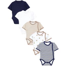 TUPTAM Jungen Kurzarmwickelbody "Wickelbody Baby Jungen Kurzarm Wickelbody 5er Set", Gr. 68, beige, Obermaterial: 100% Baumwolle CO., Bodys
