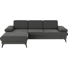 Sit & More Ecksofa SIT & MORE, B:275cm H:82cm T:171cm, braun, 95% Polyester 5% Polyamid, Wohnzimmer, Sofas, "Morris L-Form, inkl. Sitztiefenverstellung",