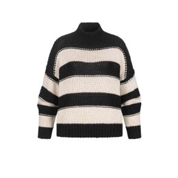 CLOUD 5IVE Damen Rundhalspullover "CLOUD 5IVE", schwarz-wei&szlig;, Gr. XL, gestreift, 100% Polyacryl, Pullover
