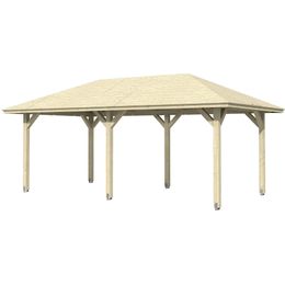 Skan Holz Holzpavillon SKANHOLZ, beige, Garten, Pavillons, "Orleans 1", Leimholz, 294 x 576 cm