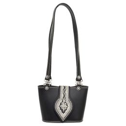 SIMA G&Uuml;RTEL Damen Handtasche "Trachtentasche 130-1605S", Gr. S, schwarz, Obermaterial: 100% Rindsleder Leather cow., Taschen