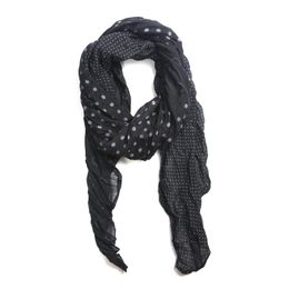 Damen Modeschal "Vera", schwarz, Basic, Collezione Alessandro, gepunktet, Baumwolle, Modet&uuml;cher, mit h&uuml;bschen P&uuml;nktchen in verschiedenen Gr&ouml;&szlig;en
