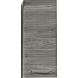 H&auml;ngeschrank &raquo;Quickset 916 Wand-Badschrank 30 cm breit mit 1 T&uuml;r, 2 Einlegeb&ouml;den&laquo; Badezimmer-H&auml;ngeschrank Sangallo Grau quer Nachbildung grau 