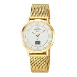 MASTER TIME Damen MASTER TIME Funkuhr &raquo;Advanced&laquo; Quarzuhr, Armbanduhr, Damenuhr, Edelstahlarmband, analog, digital gold Einheitsgr&ouml;&szlig;e