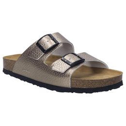 Josef Seibel Damen Hausschuh "Hermine 01", Gr. 45, braun, Leder, metallic, Schuhe, Pantolette, Slides, Sandale mit weichem Lederfutter