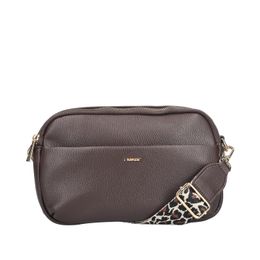 Rieker Damen Umh&auml;ngetaschedunkelbraun, Lederimitat, Taschen, Damen Schultertasche, Handtasche mit zwei Rei&szlig;verschl&uuml;ssen