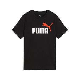 Puma Jungen T-Shirt "ESS 2 COLOR NO1 LOGO TEE B", schwarz, Gr. 128, unifarben, Jersey, Obermaterial: 100% Baumwolle, Shirts, mit Rundhalsausschnitt,