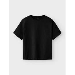 name it Jungen T-Shirt "NKMVOBBO SS NREG TOP NOOS", schwarz, Gr. 116, unifarben, Jersey, Obermaterial: 100% Baumwolle, Shirts, loose fit mit leicht