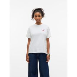 V&eacute;ro Moda Vero Moda Damen Kurzarmshirt &raquo;VMAYA CATY SS TOP BOX JRS GA&laquo; wei&szlig; XS