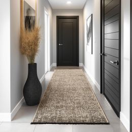 Teppich, B:80cm H:7mm L:150cm, beige, Ayyildiz Teppiche, Chenille, Wohnzimmer, Teppiche, "SPACE 1900, auch als L&auml;ufer", L&auml;ufer, Kurzflor, Boho,