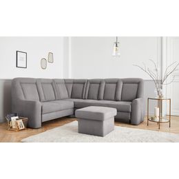 Sit & More Ecksofa SIT & MORE, B:257cm H:107cm T:217cm, grau, 100% Polyester, Wohnzimmer, Sofas, "Melissa L-Form", klassisches Polsterprogramm, wahlweise