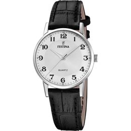 Festina Damen Quarzuhr Armbanduhr, Damenuhr, Lederarmband, analog schwarz Einheitsgr&ouml;&szlig;e