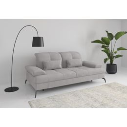 Sit & More 2,5-Sitzer SIT & MORE, B:202cm H:90cm T:122cm, silber, 90% Polyester, 10% Polyamid, Sofas, "Amica, inkl. Sitztiefenverstellung und
