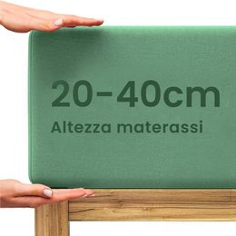 Spannbettlaken &raquo;Boxspringbett Bettlaken - Spannbetttuch f&uuml;r Matratzen bis 40cm&laquo; Elastisch & Rutschfest: 90x200, 140x200, 160x200, 180x200 & &Uuml;bergr&ouml;&szlig;en